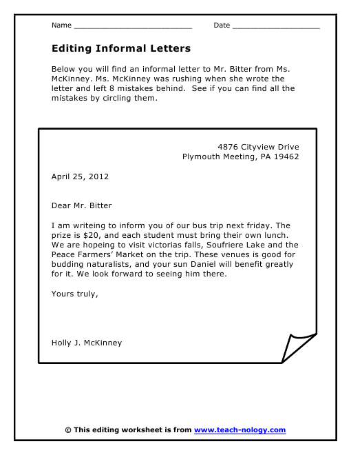 INFORMAL LETTER Inenx