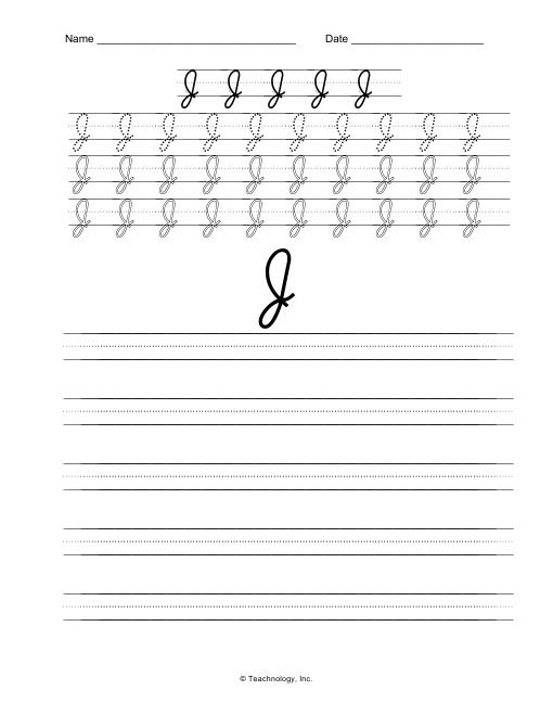 Uppercase J Cursive