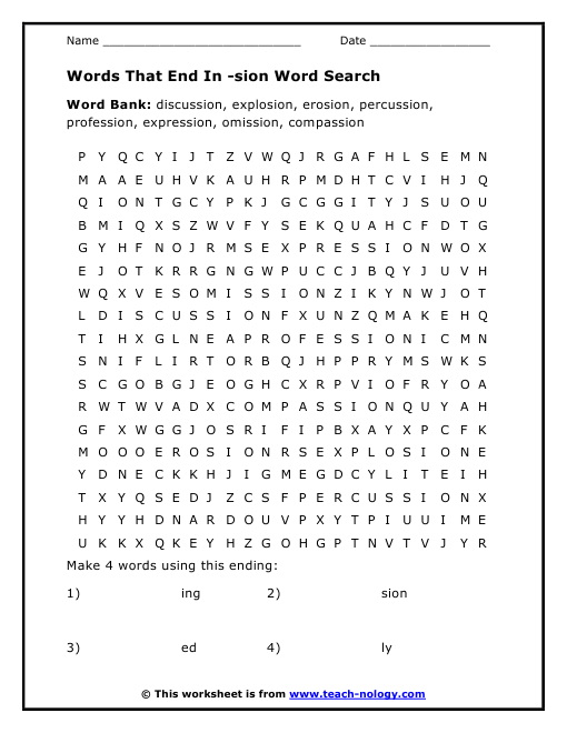 Words That End In sion Word Search words-that-end-in-sion-word-search