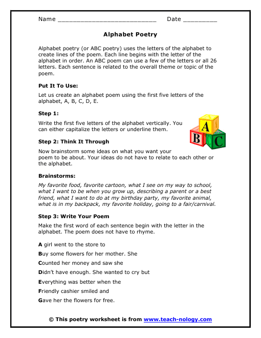 Writing Alphabet Poetry
