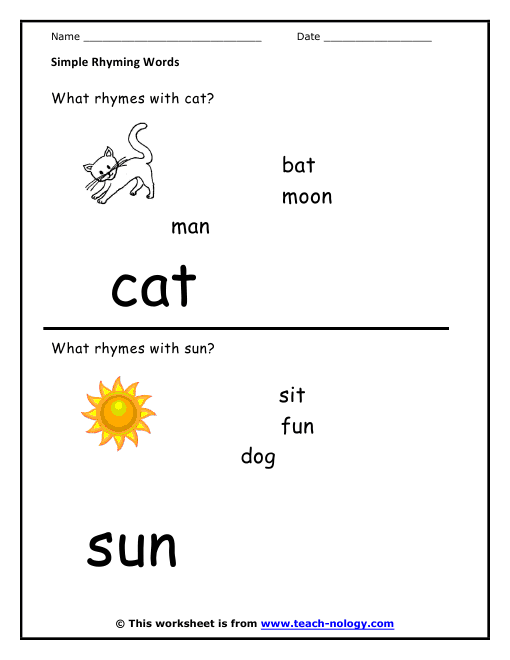 Simple Rhyming Words