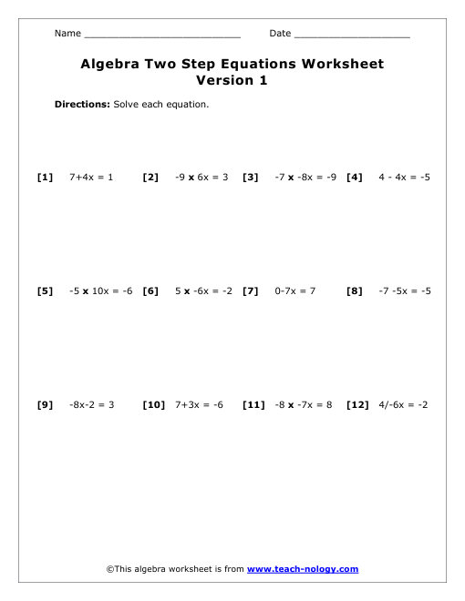 Printables 2 Step Algebra Equations Worksheets Lemonlilyfestival Printables 2 Step Algebra Equations Worksheets Lemonlilyfestival