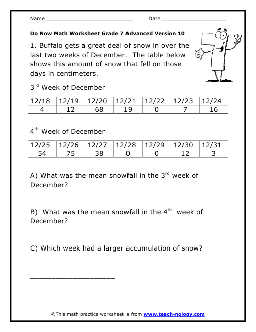 7th Grade Advanced Math Worksheets Free Printable Worksheet