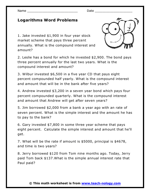 Logarithms Word Problems