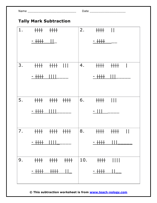 Tallies Worksheet