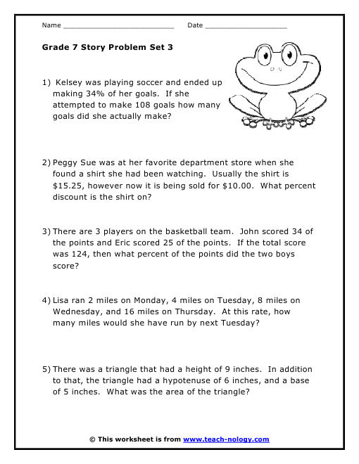 Grade 7 Word Problems Set 3