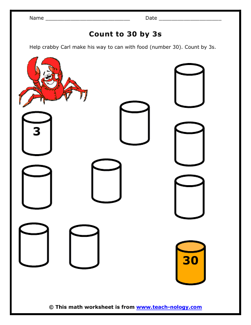Count to 30 by 3s