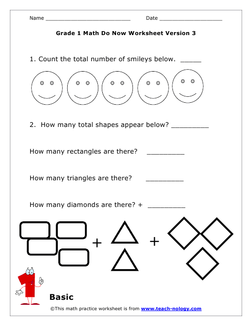 Do Now Math Grade 1 Basic Version 3