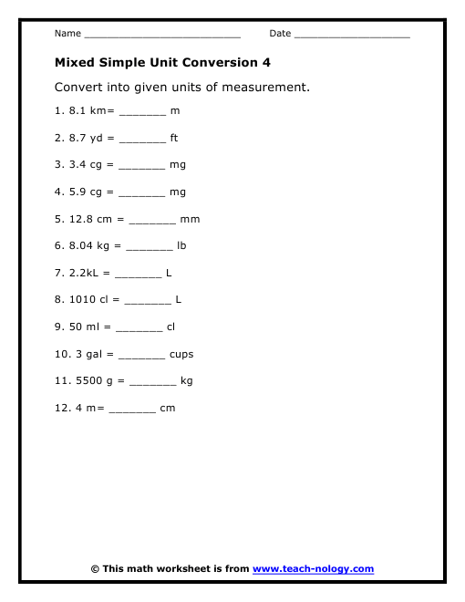 Converting Units Of Time Worksheet